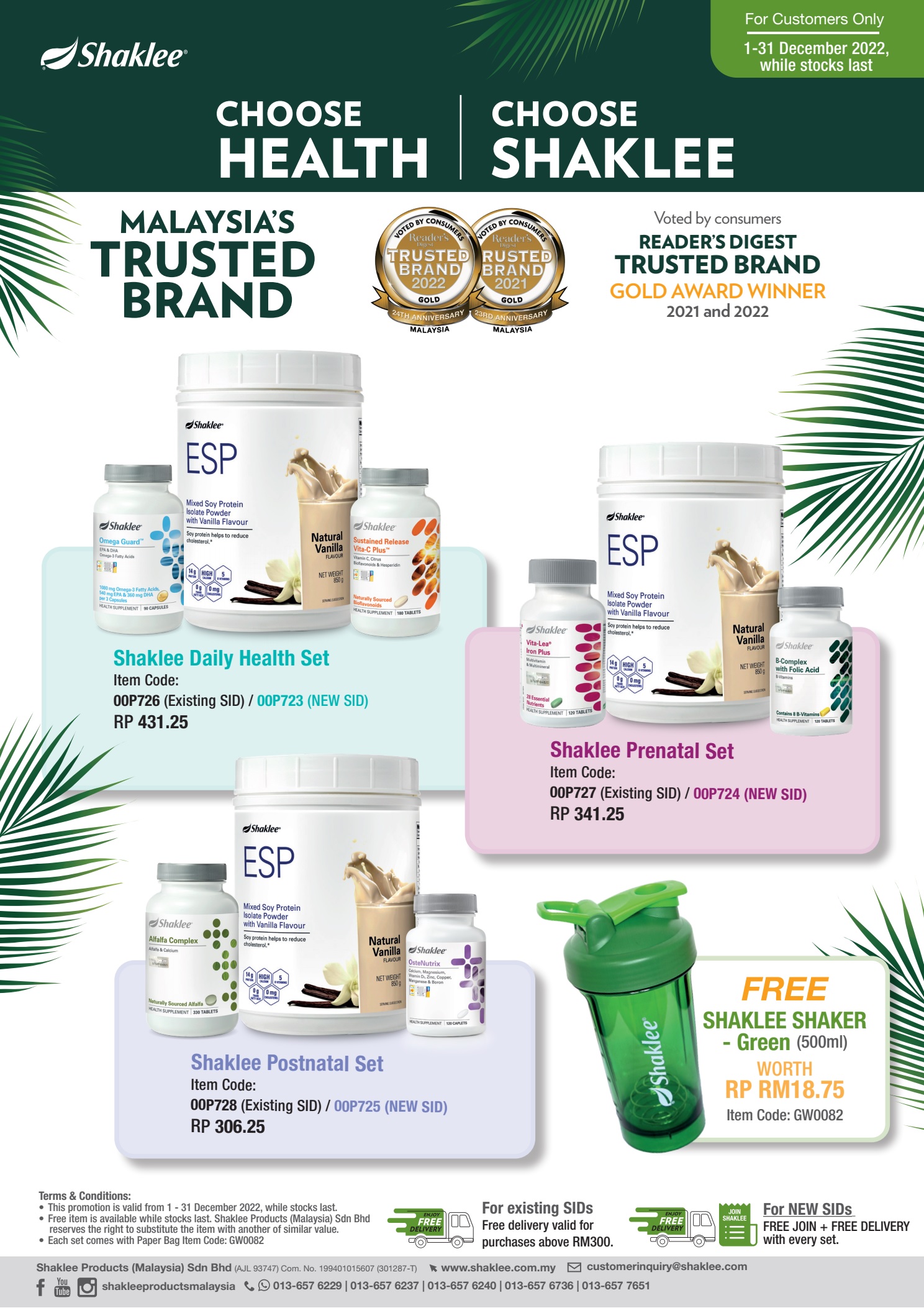 Shaklee Postnatal Set (Existing Member)