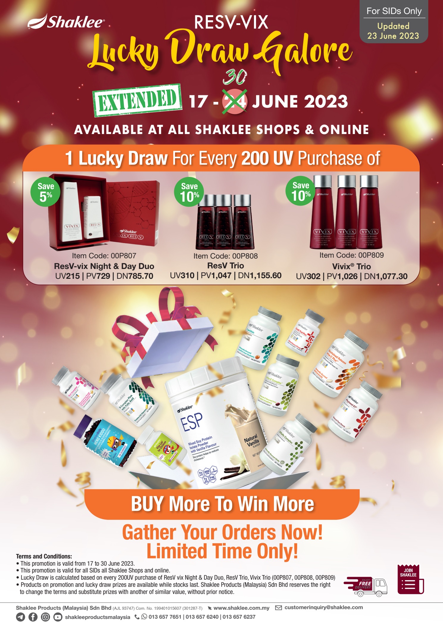 Shaklee.com.my - RESV-VIX Lucky Draw Galore